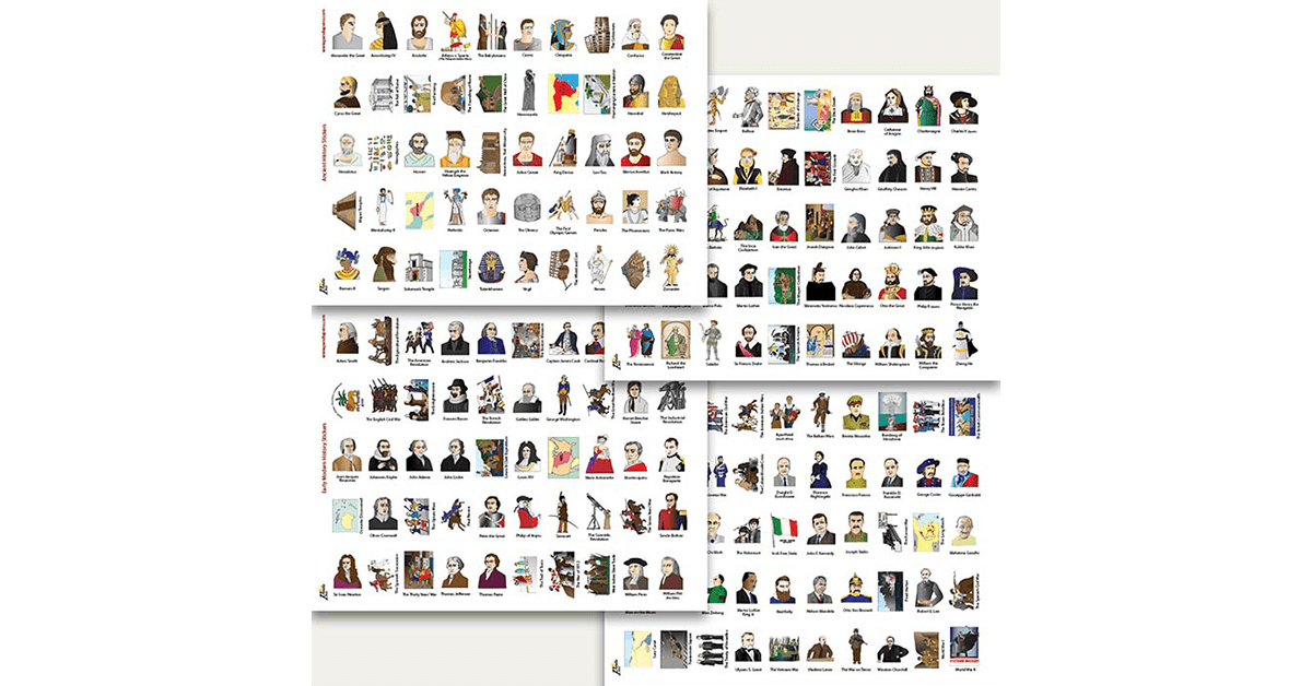 History Odyssey Timeline Color Sticker Pack – Pandia Press Books